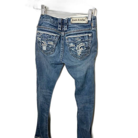 Rock Revival | Jeans | Rock Revival Sapphire Bootcut Jeans Size 26 Low Rise Bedazzled Y2k ...